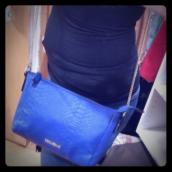 Sam & Libby | Bags | Sam Libby Blue And Gold Purse | Poshmark